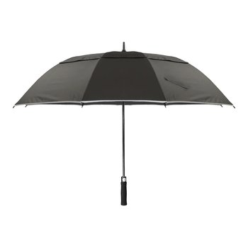 Black 60" Auto-Open Wind-Resistant Umbrella with Safety Reflective Trim ...