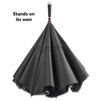 48" Inverted Auto-Open Light-Up Umbrella with Reflective Trim ...