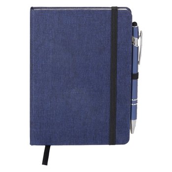Navy Heathered Journal With Quotes & Stylus Pen - Personalization ...