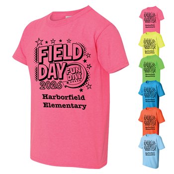 Youth Field Day 100% Cotton Neon T-Shirts - Silkscreened ...