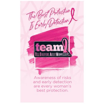 TEAM: Tell Everyone About Mammograms Lapel Pin With Presentation Card ...