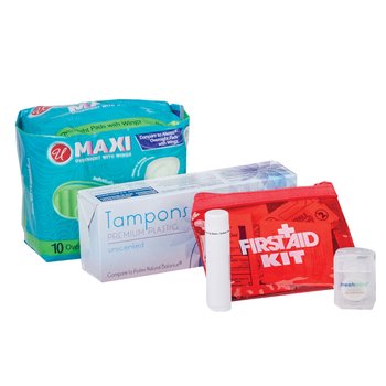 Female 13-Piece Hygiene Kit With White Cinch Poly Bag | Positive Promotions