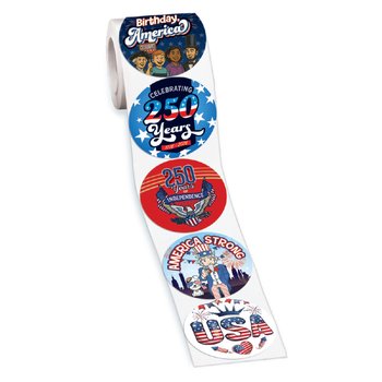 USA 250th Anniversary 5-on-a-Roll Stickers - Roll of 200 | Positive ...