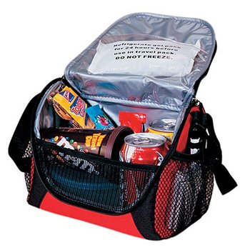 Fully Insulated 6-Pack Lunch Cooler With Velcro Closure Front Sleeve Pocket