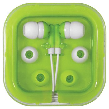 Brightly Colored Ear Buds In Case | Positive Promotions