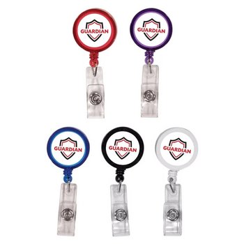 Retractable Round Badge Holder with Alligator Clip - Full-Color ...