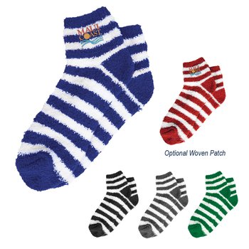 Fuzzy Cozy Striped Socks - Embroidered Personalization Available ...