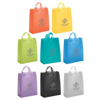 Frosted Plastic Gift Bag 13" x 17" - One-Color Personalization ...