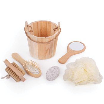 Wooden Bath Beauty Bucket 5-piece Gift Set - Laser-Engraved ...