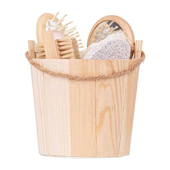Wooden Bath Beauty Bucket 5-piece Gift Set - Laser-Engraved ...