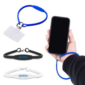Silicone Phone Tether Wristband - One-Color Personalization Available ...
