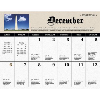 2026 Daily History Stapled Wall Calendar - Personalization Available ...