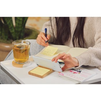 FSC® Bamboo Sticky Note Dispenser with Phone Holder - One-Color ...
