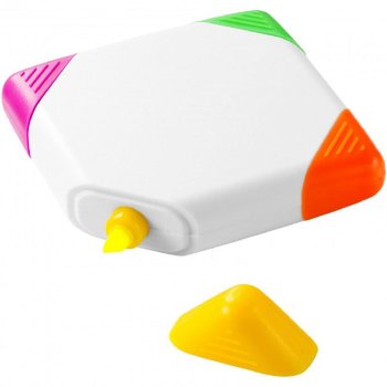 4-Color Sided Fun Square Highlighter | Positive Promotions