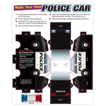 Pop-Out Paper Police Car - Pack of 100 | Positive Promotions