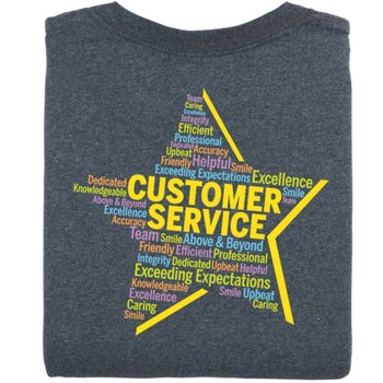Customer Service Star Word Cloud Positive 2-Sided T-Shirt ...