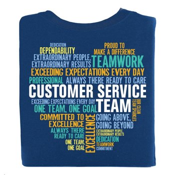 Customer Service Team (Heart Word Cloud) Two-Sided T-Shirt ...