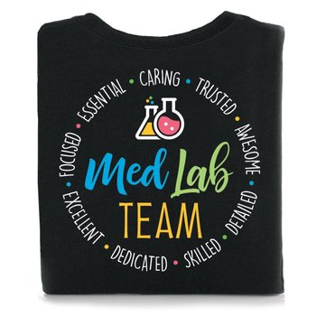 Med Lab Team Words In Circle Unisex 2-Sided Short-Sleeved T-Shirt ...
