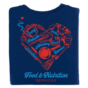 Food & Nutrition Services Heart Word Cloud Unisex 2-Sided Short-Sleeved ...
