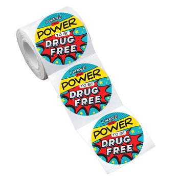 I Have the Power to Be Drug Free Theme Day Stickers - Roll of 200 ...