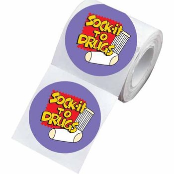Sock It To Drugs Stickers-on-a-Roll | Positive Promotions