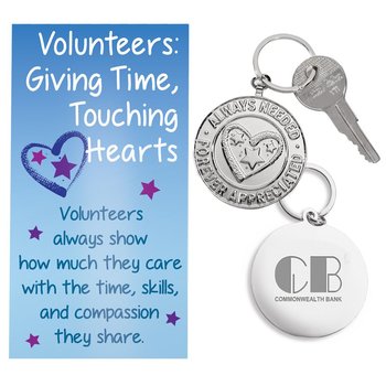 Volunteers Are The Heart Of Our Team Pewter Key Tag With Keepsake Card ...