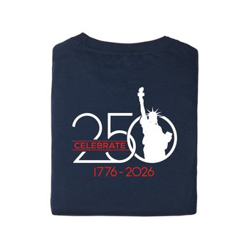 USA 250th Anniversary Statue of Liberty Navy Unisex 2-Sided Short ...