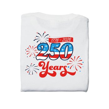 USA 250th Anniversary Firework Celebration White Unisex 2-Sided Short ...