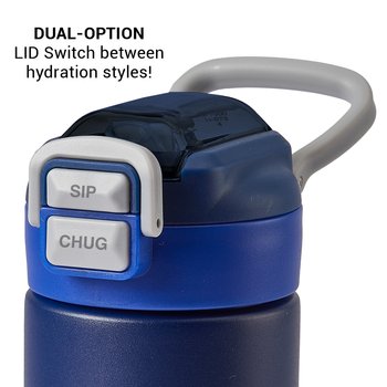Navy HydroSwitch Sip n' Chug Stainless-Steel Water Bottle 25 oz ...