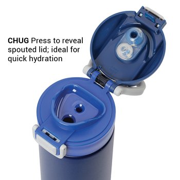 Navy HydroSwitch Sip n' Chug Stainless-Steel Water Bottle 25 oz ...