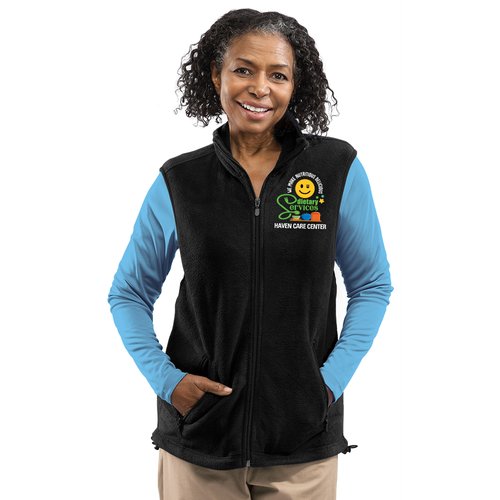 Food & Nutrition Services Harriton® Unisex Full-Zip Fleece Vest ...