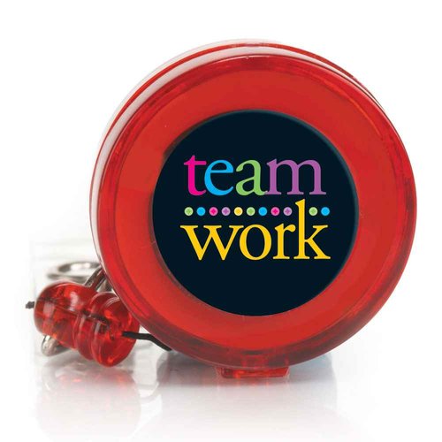 Teamwork 4-Color Retractable Badge Holder | Positive Promotions