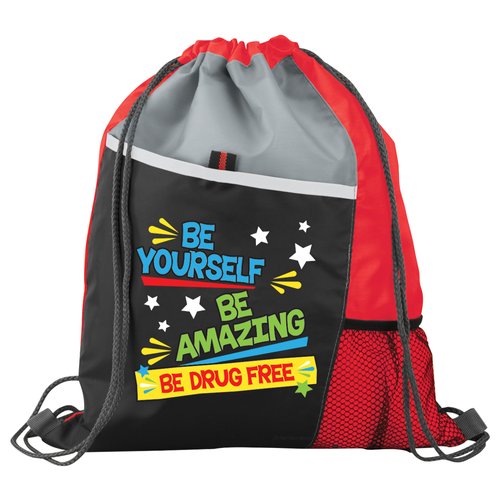 Be Yourself, Be Amazing, Be Drug Free Drawstring Backpack | Positive ...
