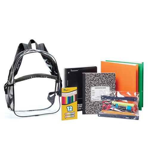 Montana Clear Backpack With Budget Back-to-School Supply Kit: Grades 3 ...