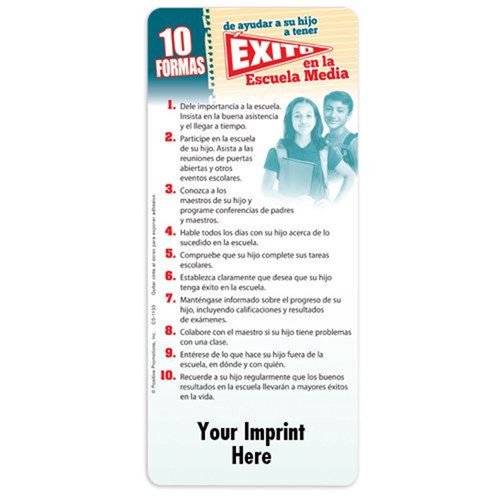 Spanish 10 Ways To Help Your Child Succeed In Middle School EZ-Stick ...
