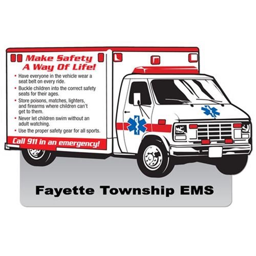 Make Safety A Way Of Life! Die-Cut Ambulance Magnet - Personalization ...