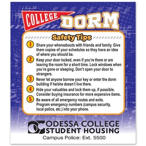 College Dorm Safety Tips Magnet - Personalization Available | Positive ...