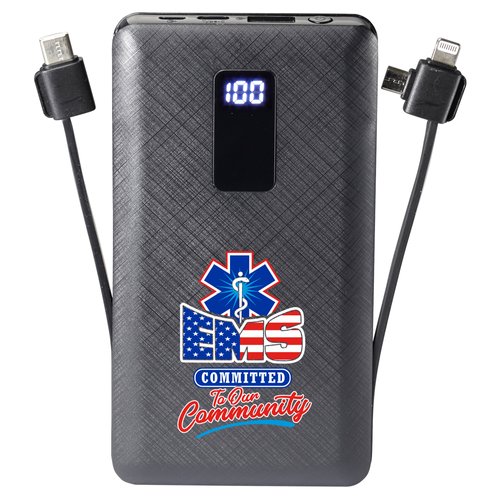 EMS: Committed to Our Community 10,000-mAh 3-in-1 Power Bank with Built ...