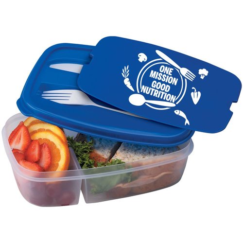 One Mission Good Nutrition 2-Section Food Container With Utensils ...