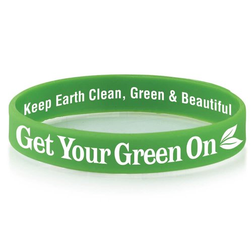 Get Your Green On 2-Sided Silicone Bracelets - Pack of 10 | Positive ...