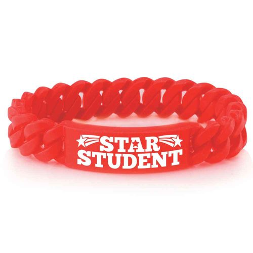 Star Student Link Silicone Bracelets - Pack of 10 | Positive Promotions