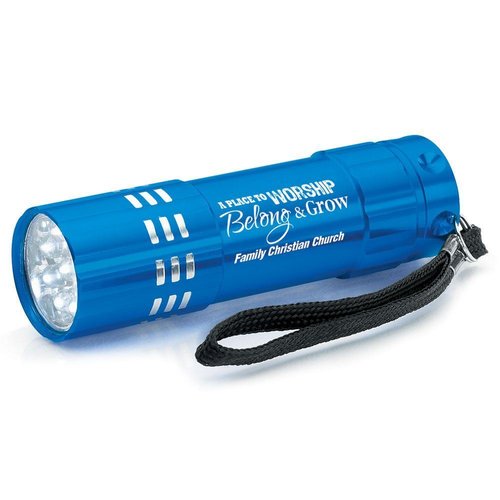 A Place To Worship, Belong & Grow Blue 9-LED Metal Flashlight With ...