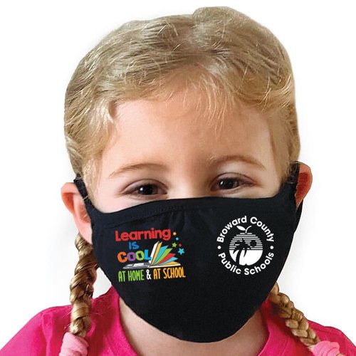 Learning Is Cool At Home & At School Youth 2-Ply 100% Cotton Mask ...