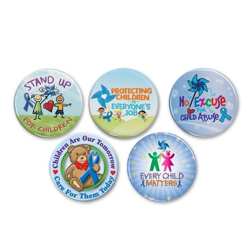 Child Abuse Prevention 50-Button Assortment Pack C | Positive Promotions