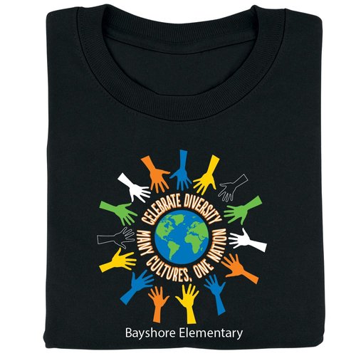 Celebrate Diversity: Many Cultures, One Nation Adult Positive T-Shirt ...