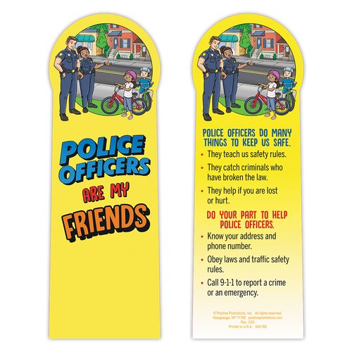 Police Officers Are My Friends Die-Cut Bookmark | Positive Promotions