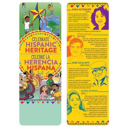 Celebrate Hispanic Heritage Bilingual 2-Sided Bookmark - Pack of 50 ...