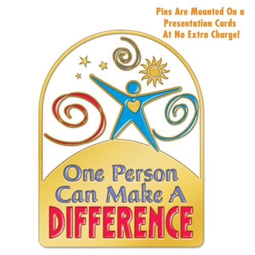 One Person Can Make A Difference Person Lapel Pin With Presentation Card