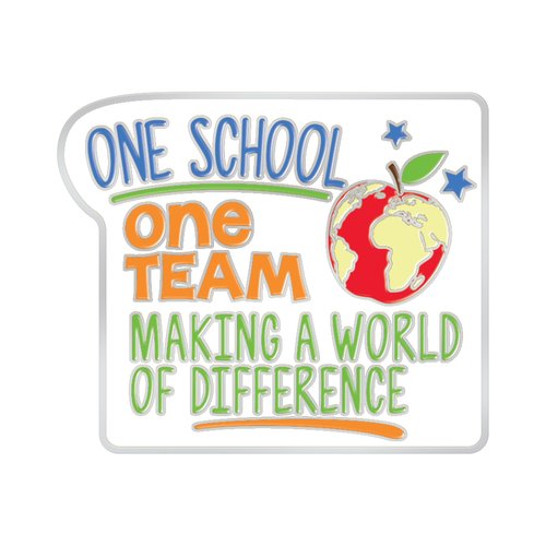 One School, One Team Making a World of Difference Lapel Pin with Presentation Card | Positive ...