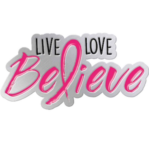 Live, Love, Believe Lapel Pin with Presentation Card | Positive Promotions